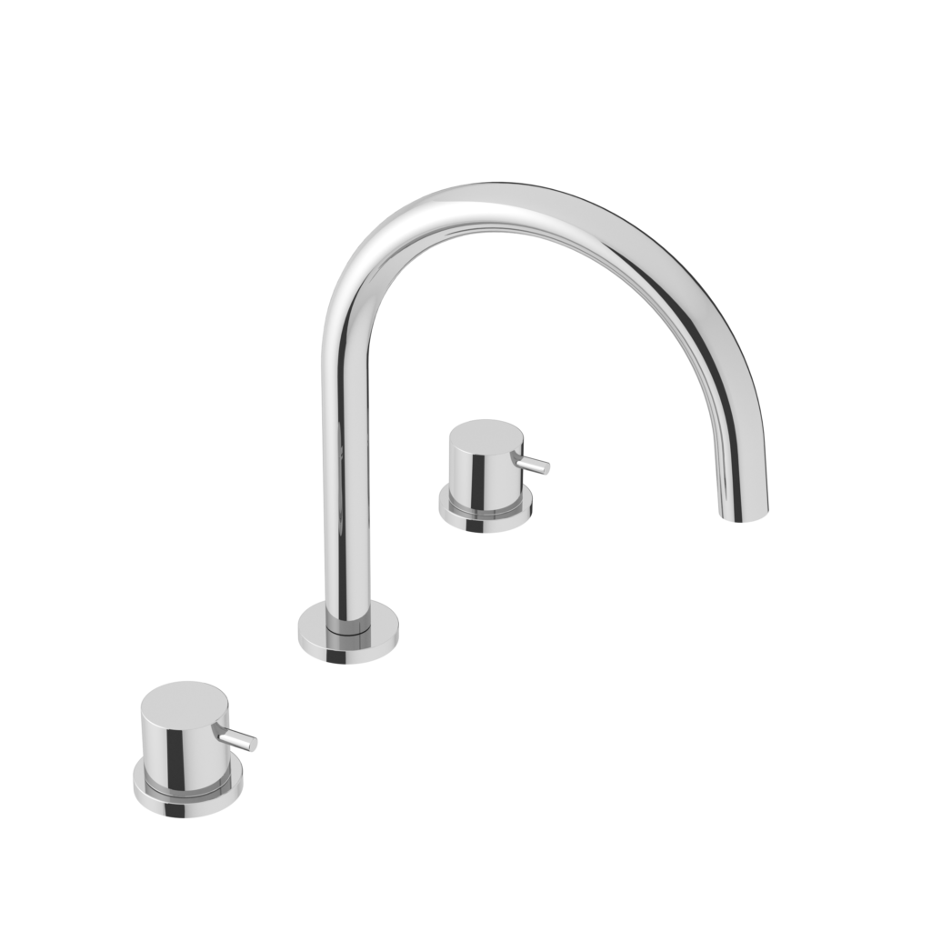 Atlantic 3pc Deck Mounted Basin Mixer (Swan Spout) Chrome - Grange ...