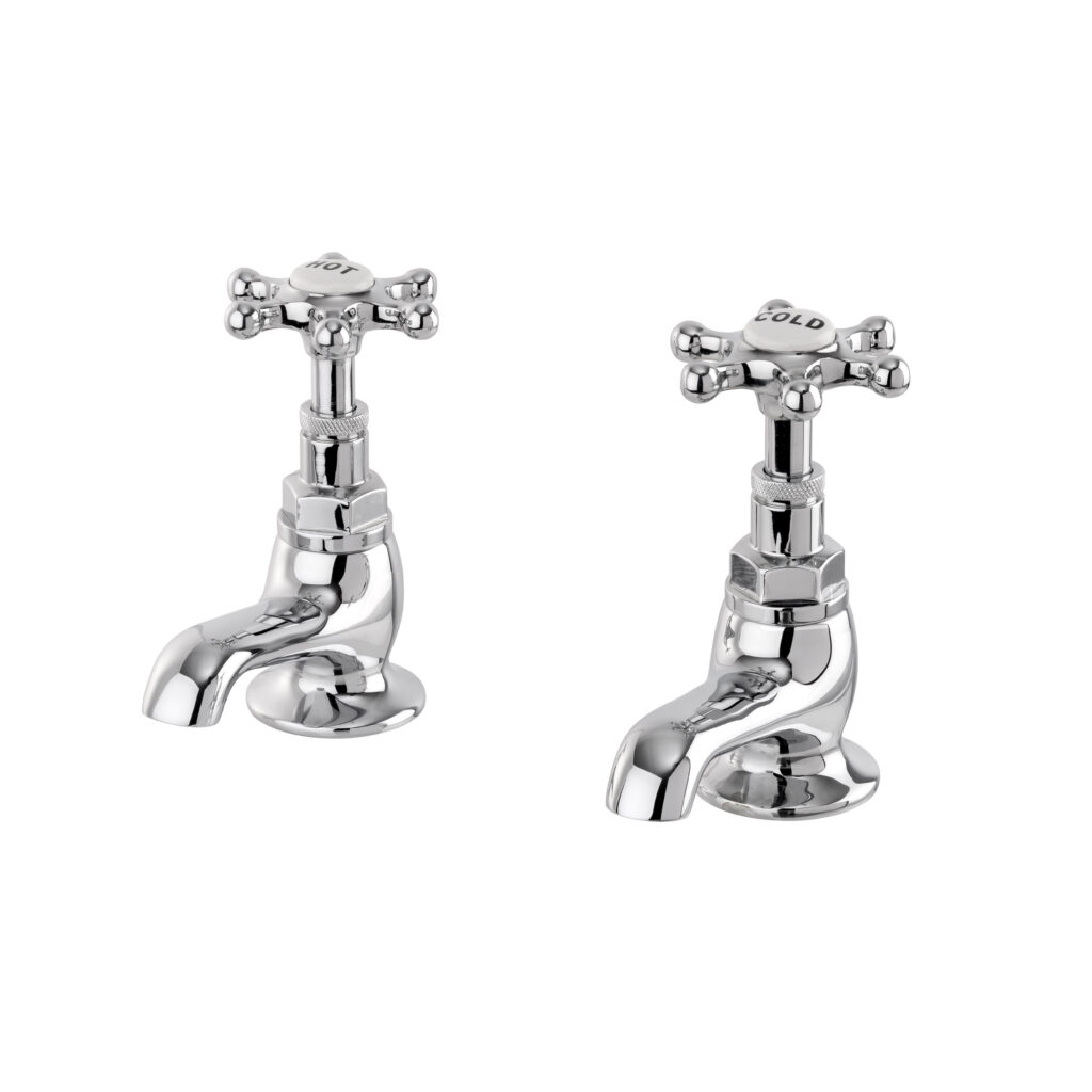 Brunel Hand Basin Pillar Taps (Pair) 80mm Chrome - Grange Design ...