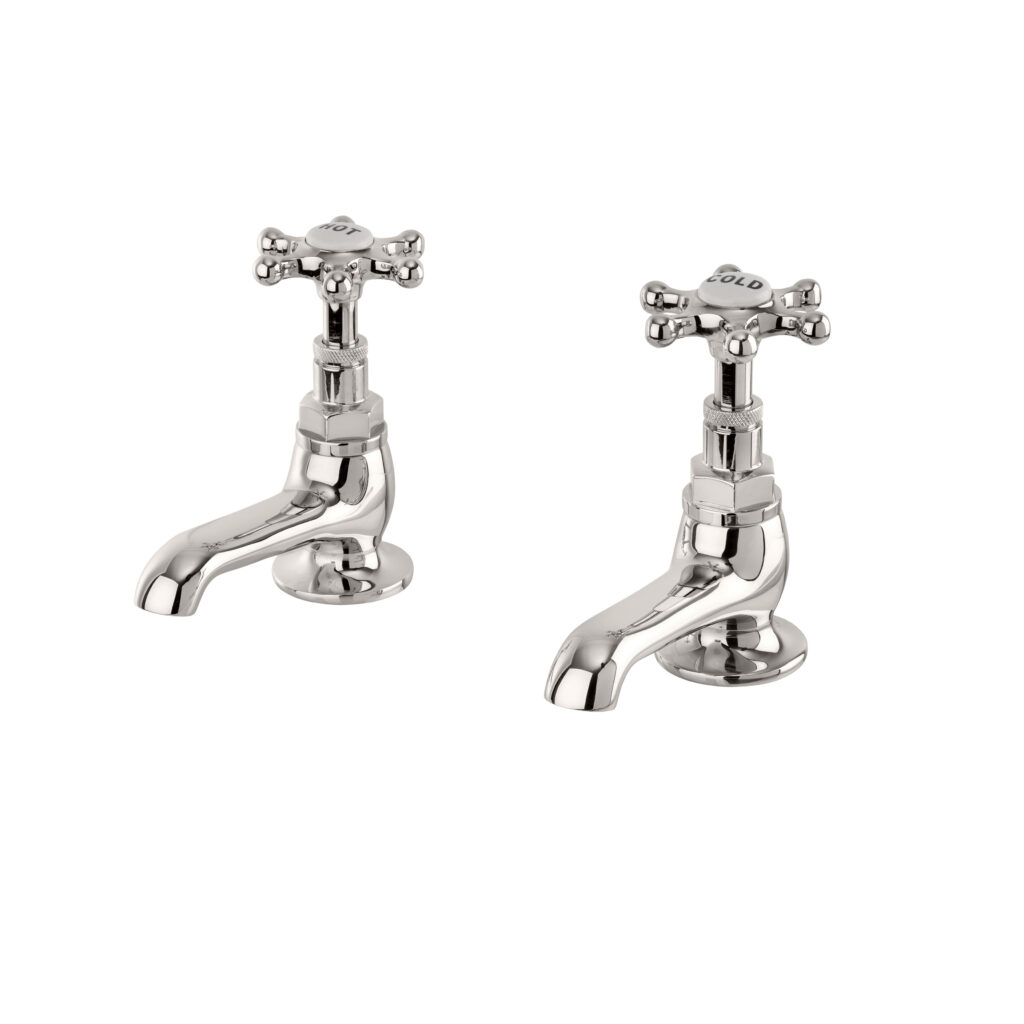 Brunel Hand Basin Pillar Taps (Pair) 100mm Nickel - Grange Design ...