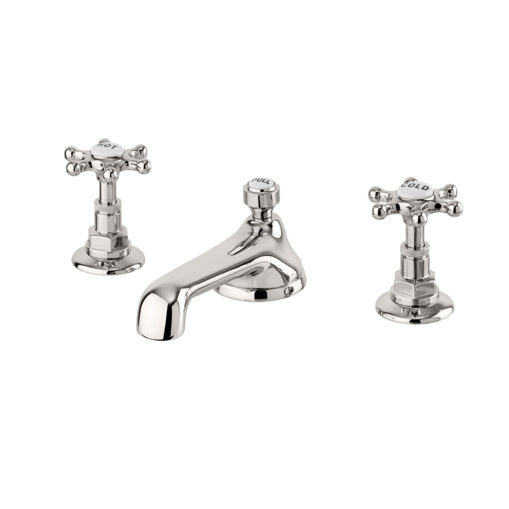 Brunel 3pc Low Spout Basin Mixer Nickel - Grange Design Bathroom Taps ...
