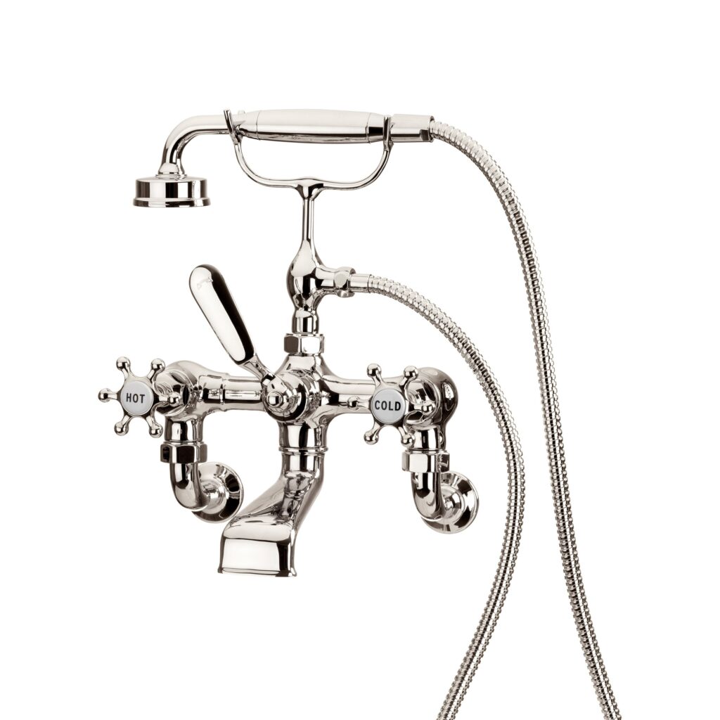 Brunel Wall Mounted Bath Shower Mixer Nickel - Grange Design Bathroom ...