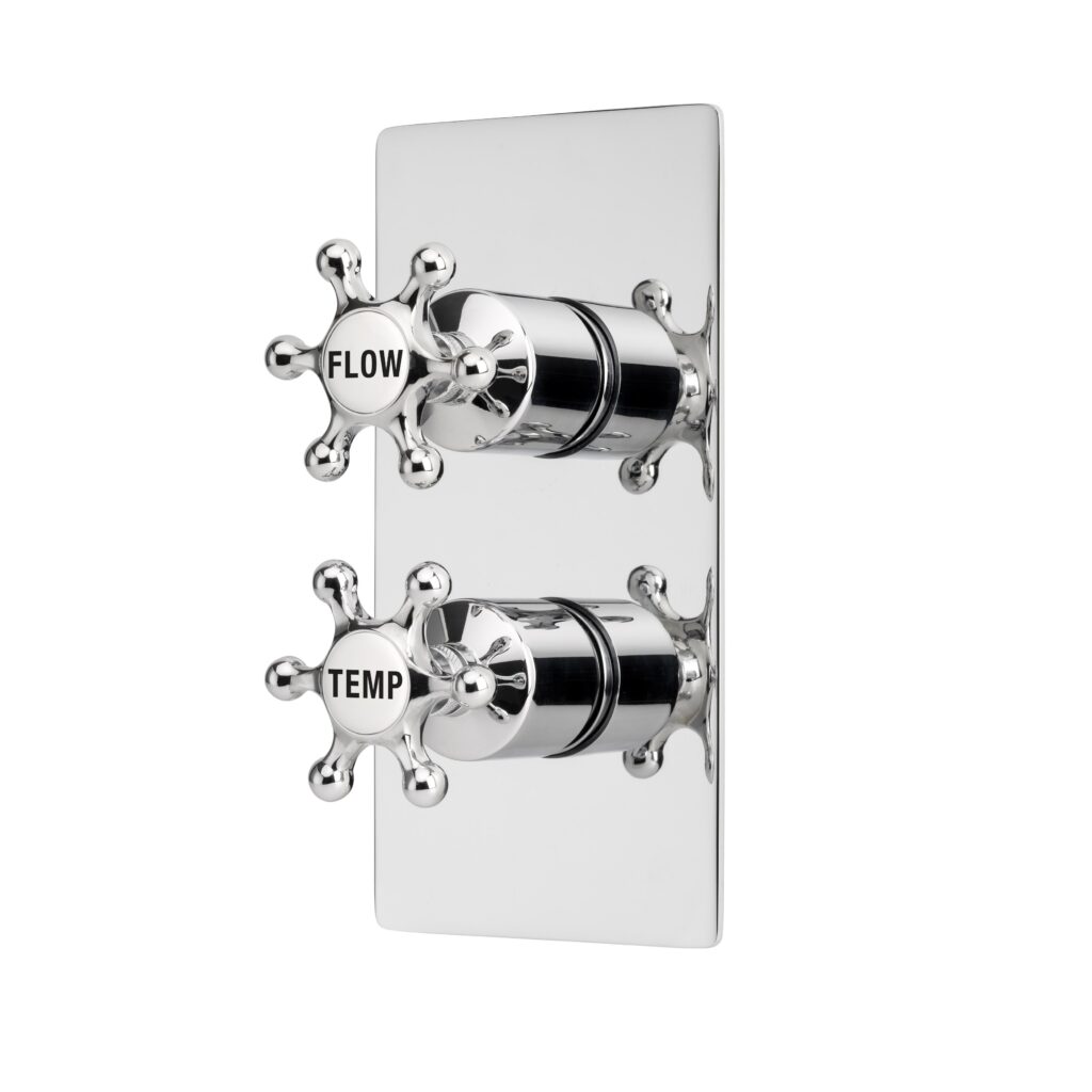 Brunel Two Outlet Dual Control Thermostatic Shower Valve Chrome ...