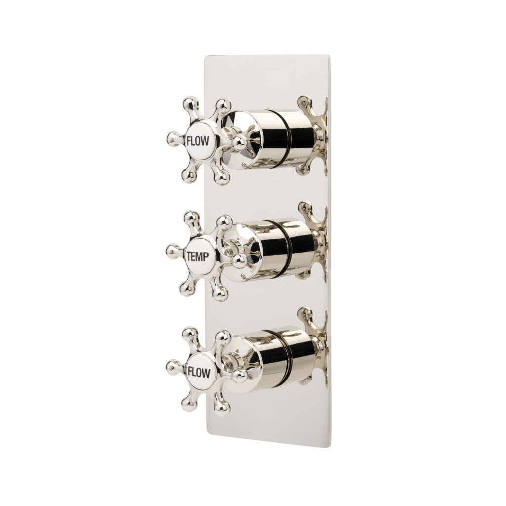 Brunel Two Outlet Triple Control Thermostatic Shower Valve Nickel ...