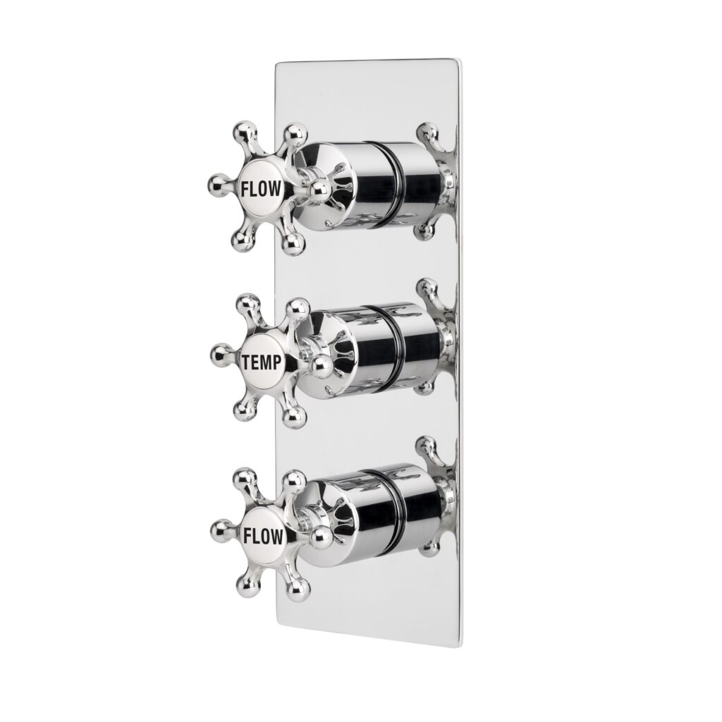 Brunel Three Outlet Triple Control Thermostatic Shower Valve Chrome ...